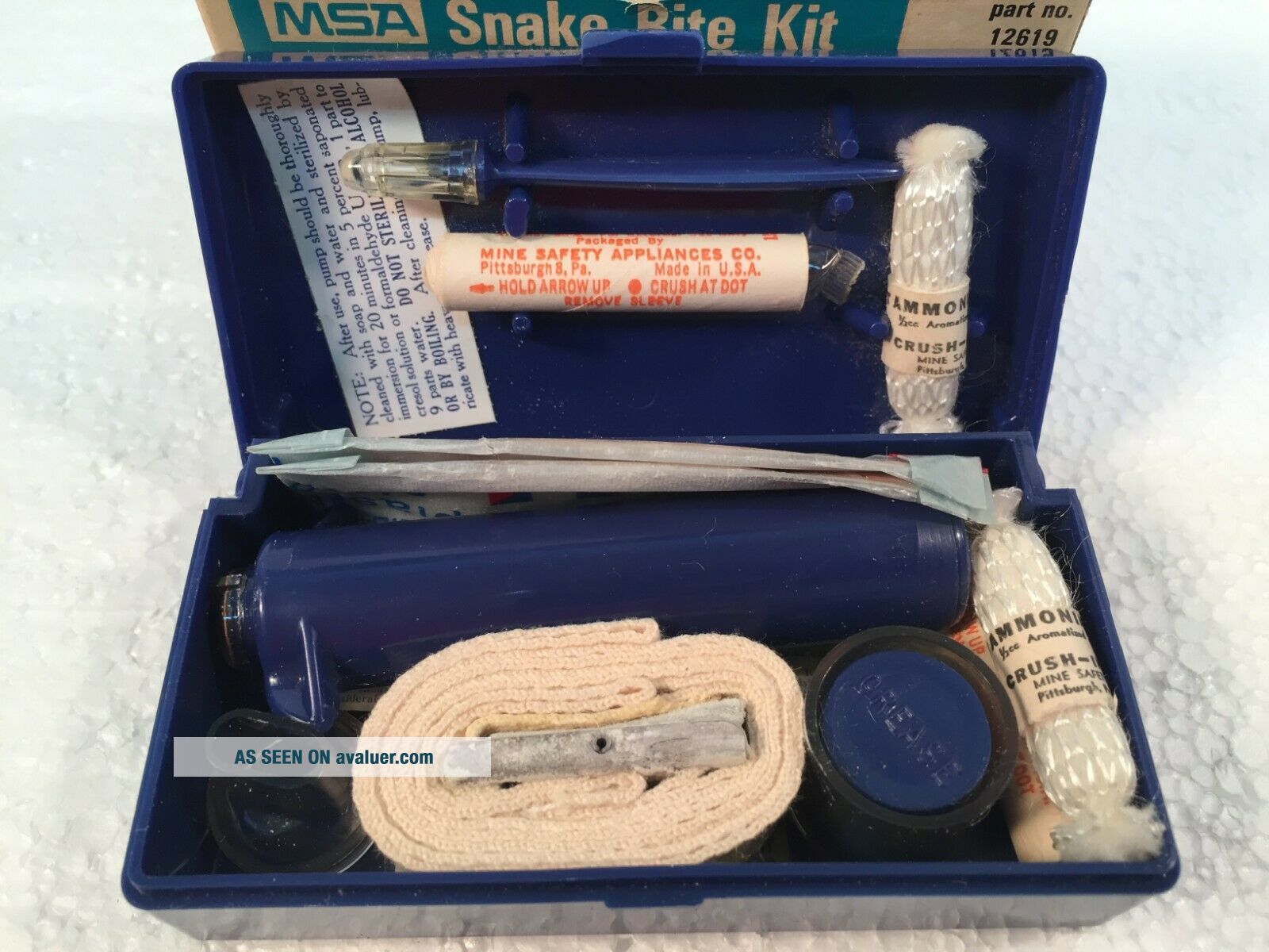 Vintage MSA Mine Safety Appliance SNAKE BITE KIT 12619 | #4595224