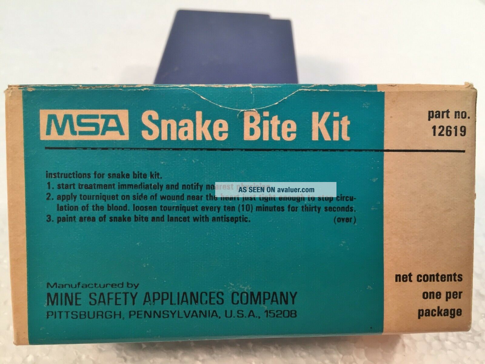 Vintage MSA Mine Safety Appliance SNAKE BITE KIT 12619 | #4595224