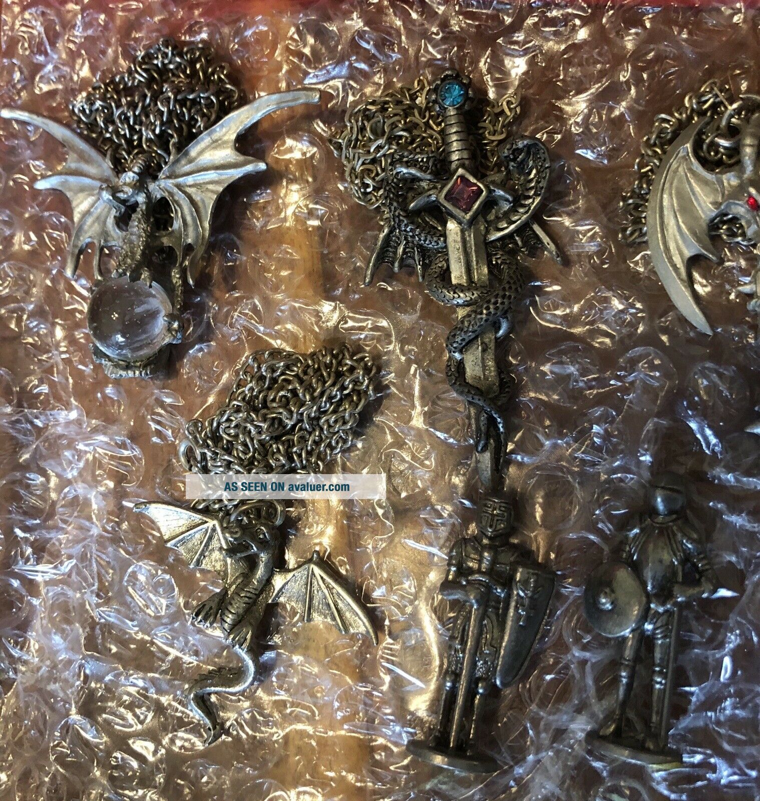 Pewter Fantasy Figurines Jewelry Dragon Soldier Minis Wizard Dungeons ...