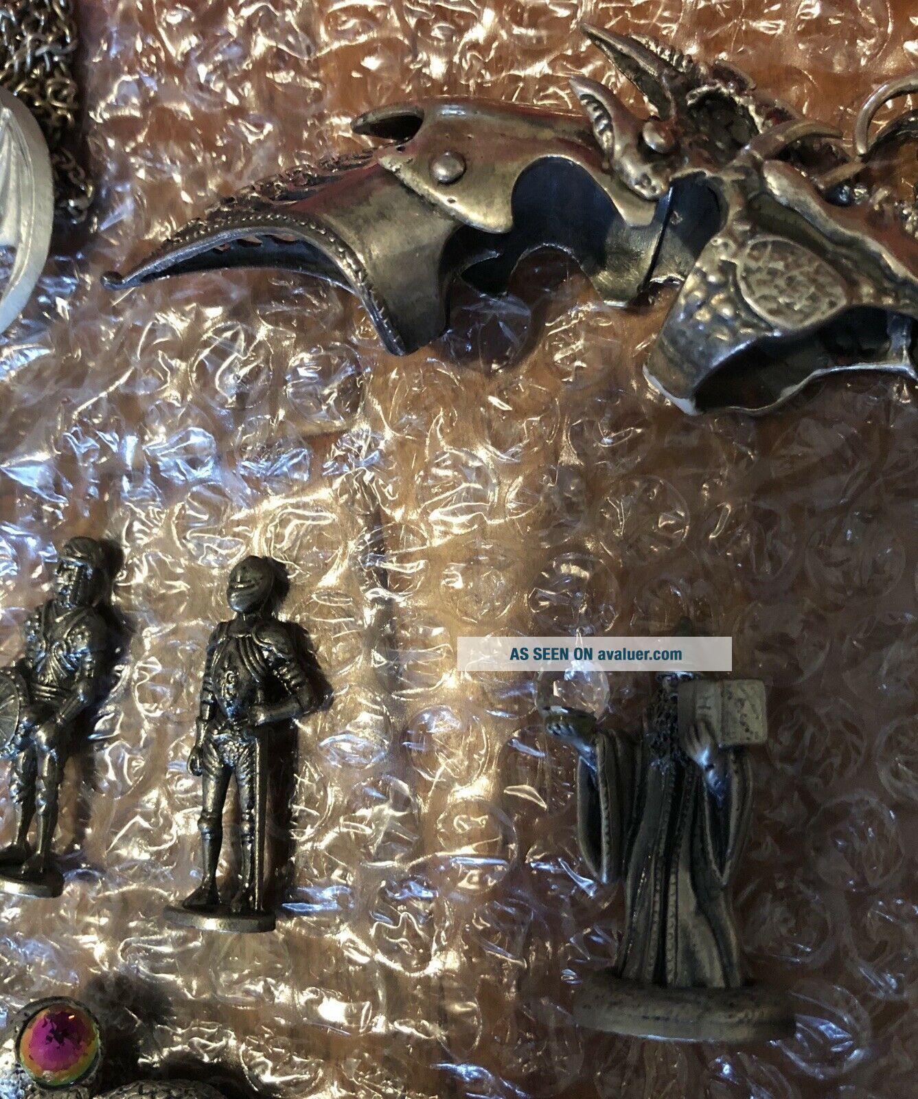 Pewter Fantasy Figurines Jewelry Dragon Soldier Minis Wizard Dungeons ...
