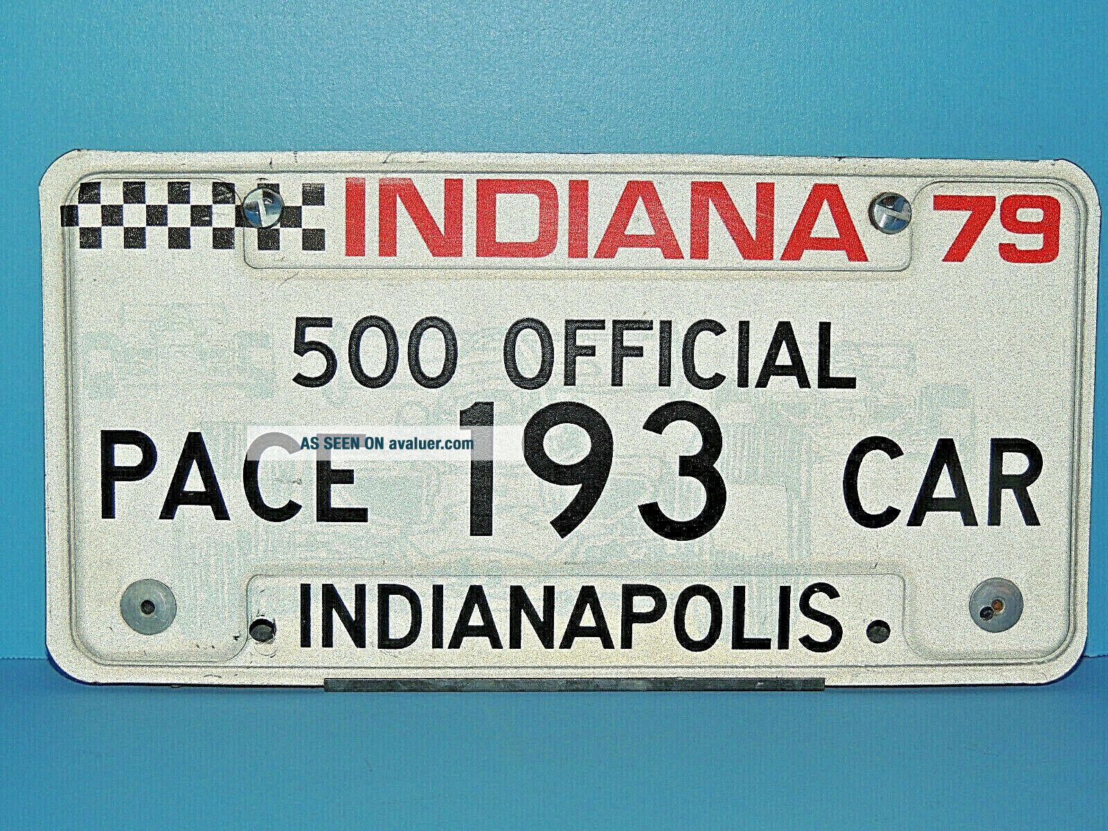 1979 Indianapolis Indy 500 Official Pace Car License Plate W ...