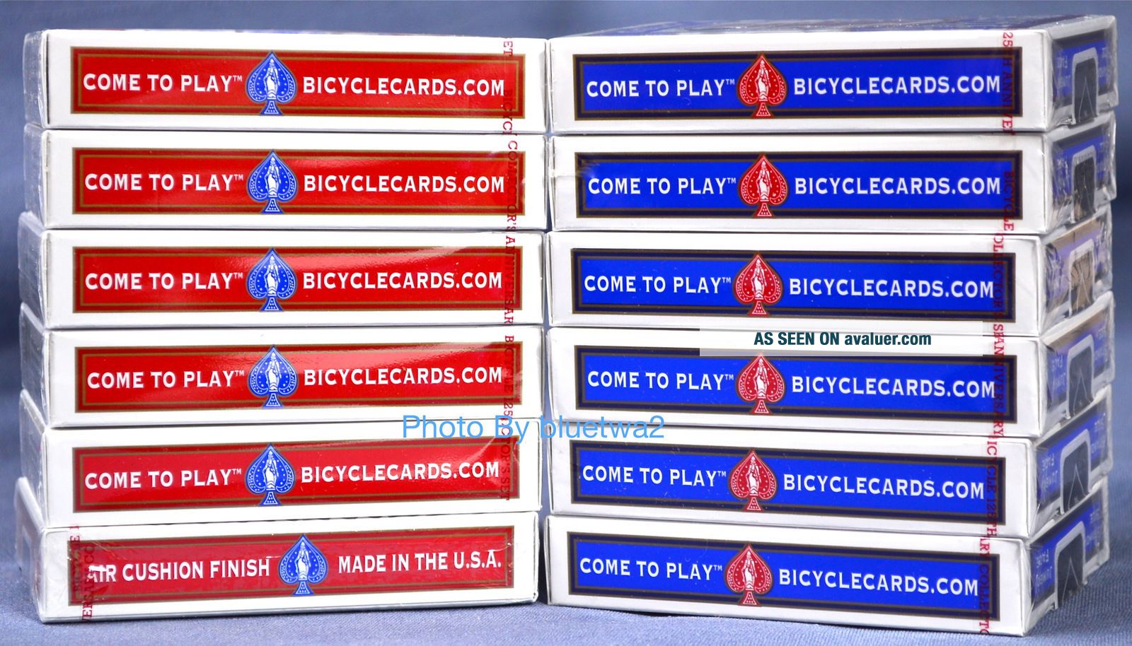 BICYCLE PLAYING CARDS Box Of 12 Decks JUMBO 6 BLUE 6 RED Standard Index ...