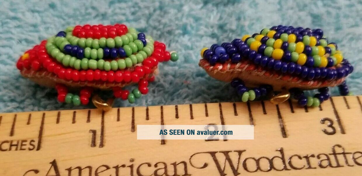 Vintage Native American Southwestern Seed Bead Turtle Lapel Pin/Brooch ...
