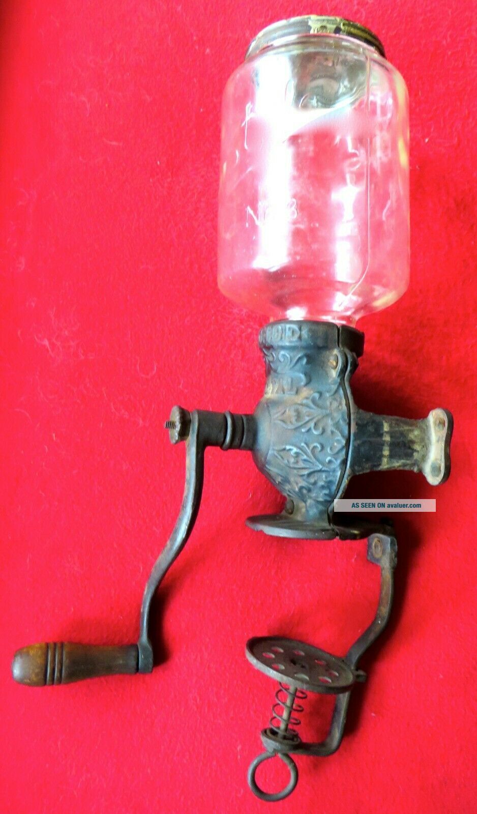 ARCADE CRYSTAL No 3 CAST IRON WALL MOUNTED COFFEE GRINDER | #4686127