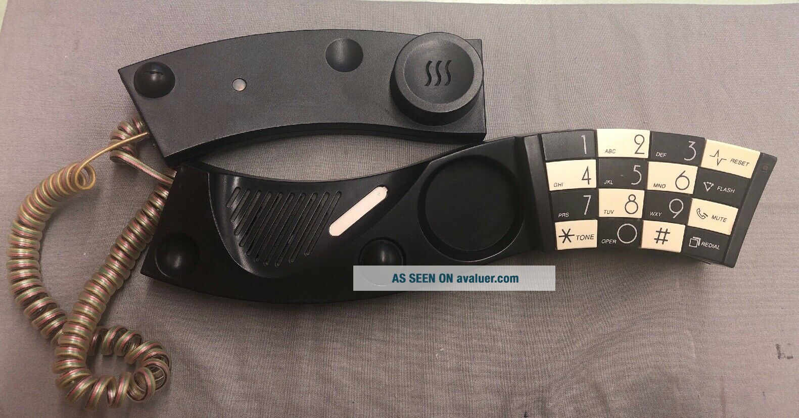 VINTAGE 80 ' S WAVE PHONE BLACK And WHITE Keys Retro Curve Landline ...