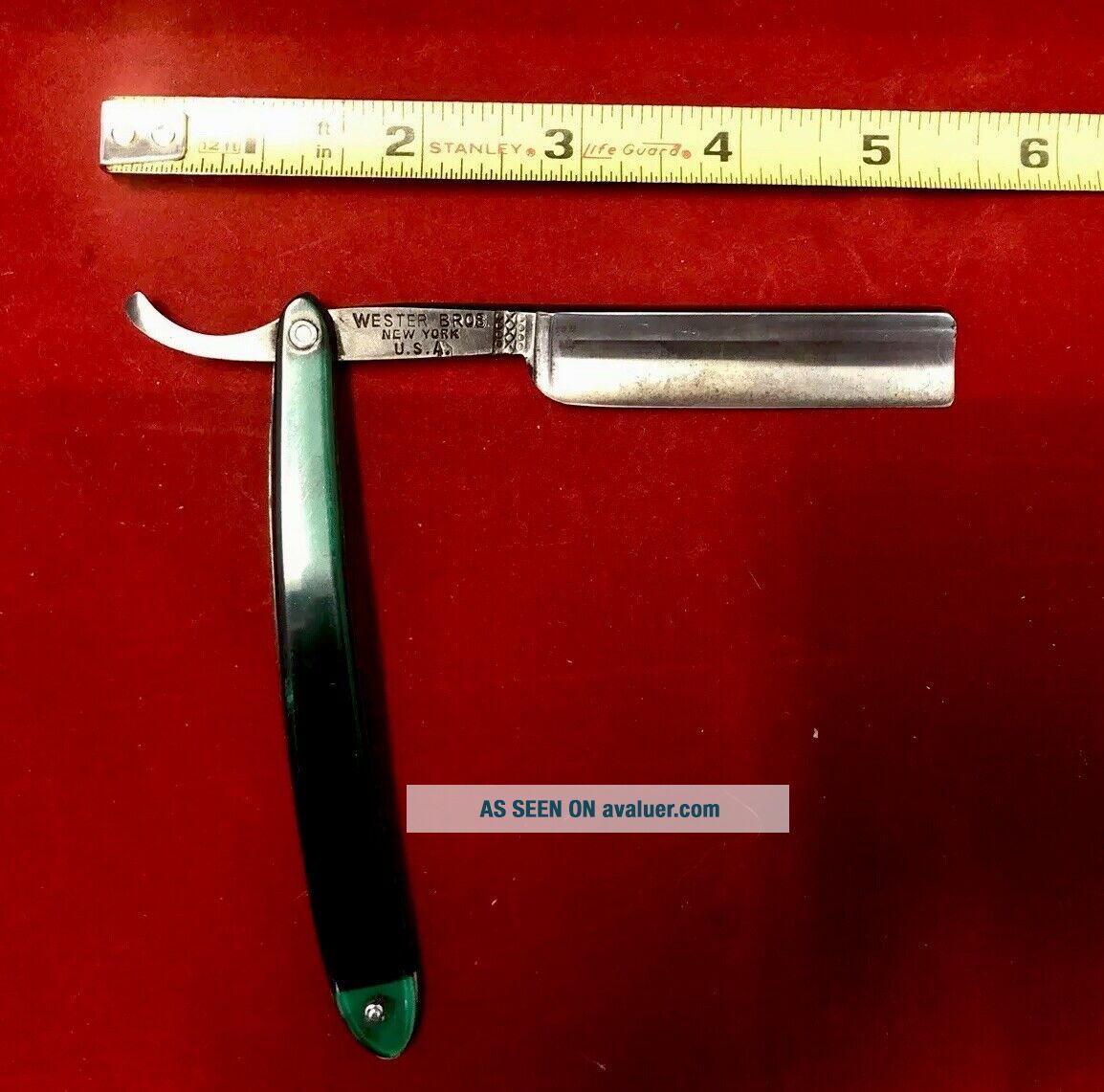 Wester Bros (York) Optimo No 3 Straight Razor | Green Acrylic Scales ...
