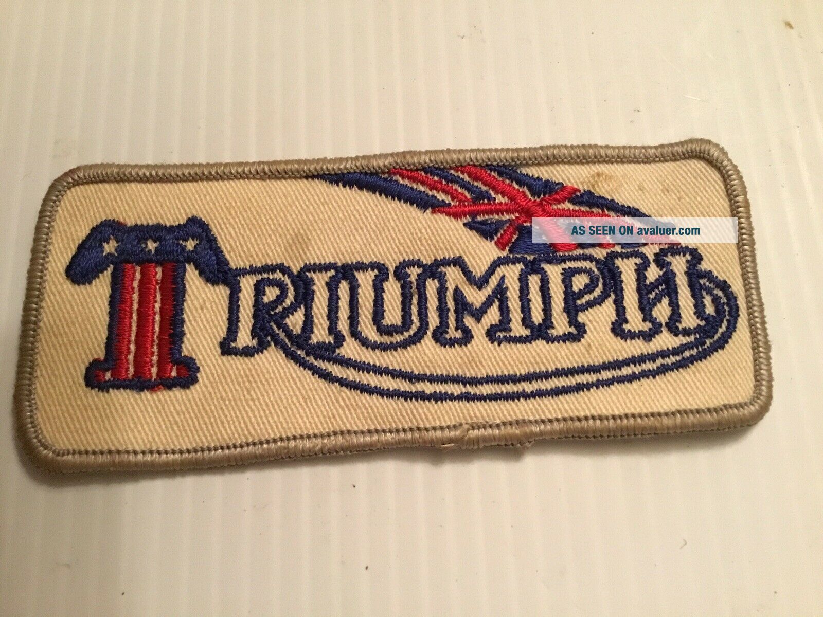 Vintage 1970s Triumph Motorcycle Embroidered Patch 5”x 2” | #4627277