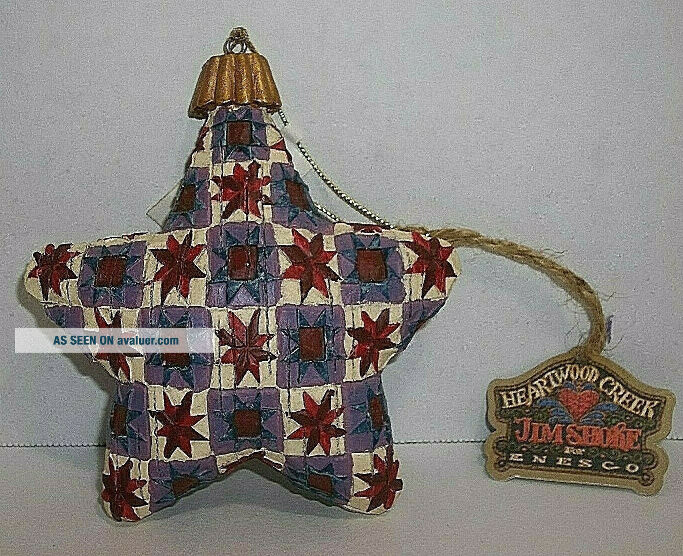 JIM SHORE Heartwood Creek STAR Christmas Tree Ornament MWT Red PURPLE ...