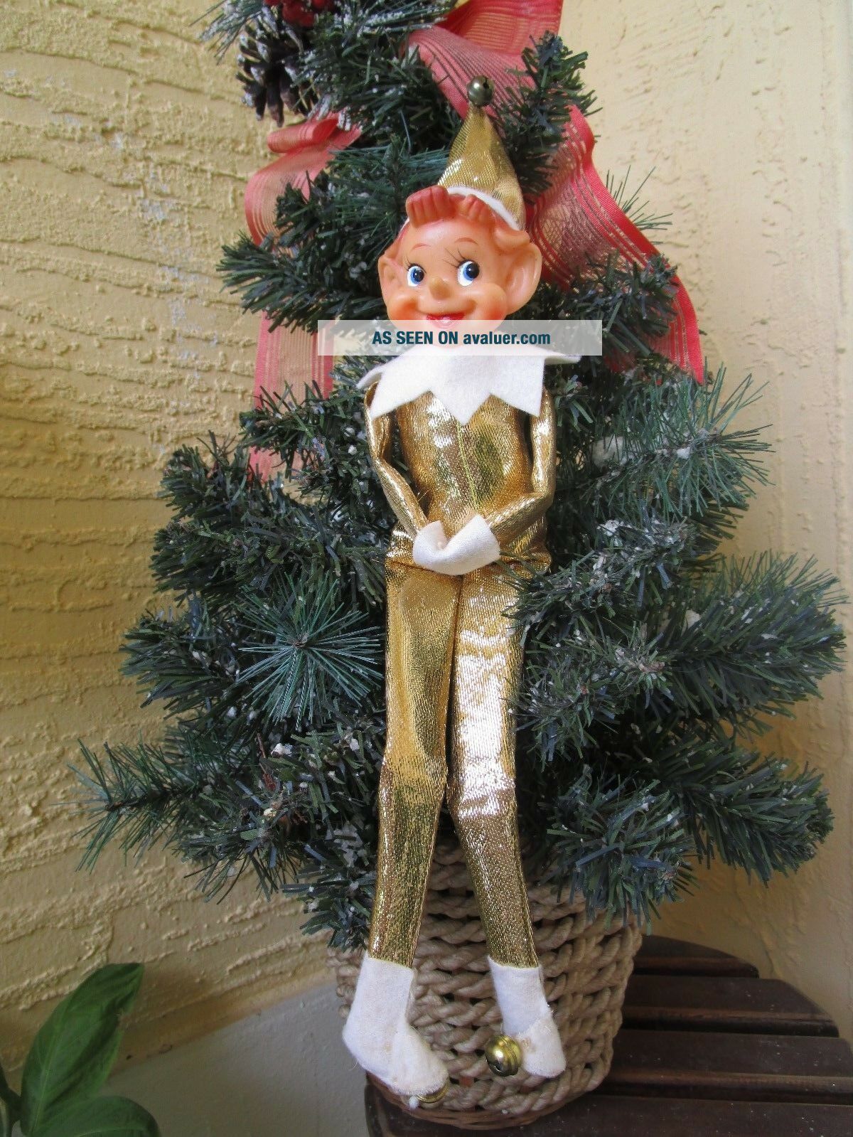 VINTAGE ELF/PIXIE KNEE HUGGER GOLD LAMA OUTFIT&BELLS ON TOES CHRISTMAS ...