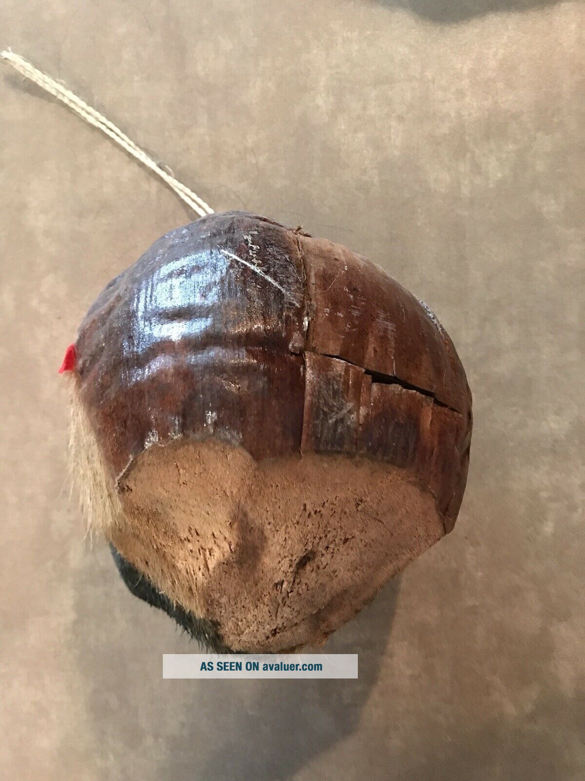Vintage Carved PIRATE Coconut Head Shell Bandana Eye Patch Tiki Decor ...