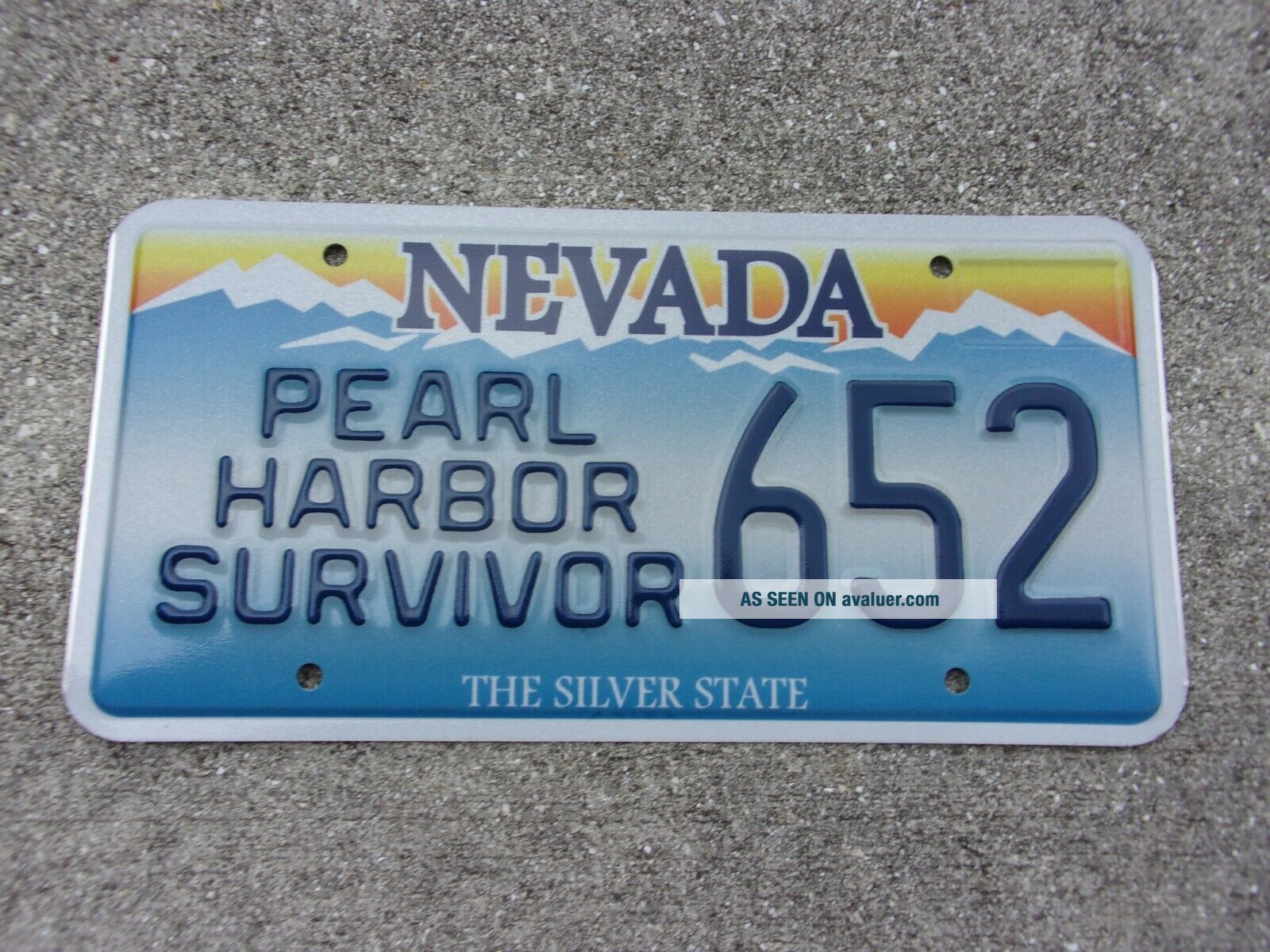 Nevada Pearl Harbor Survivor License Plate 652 | #4669644