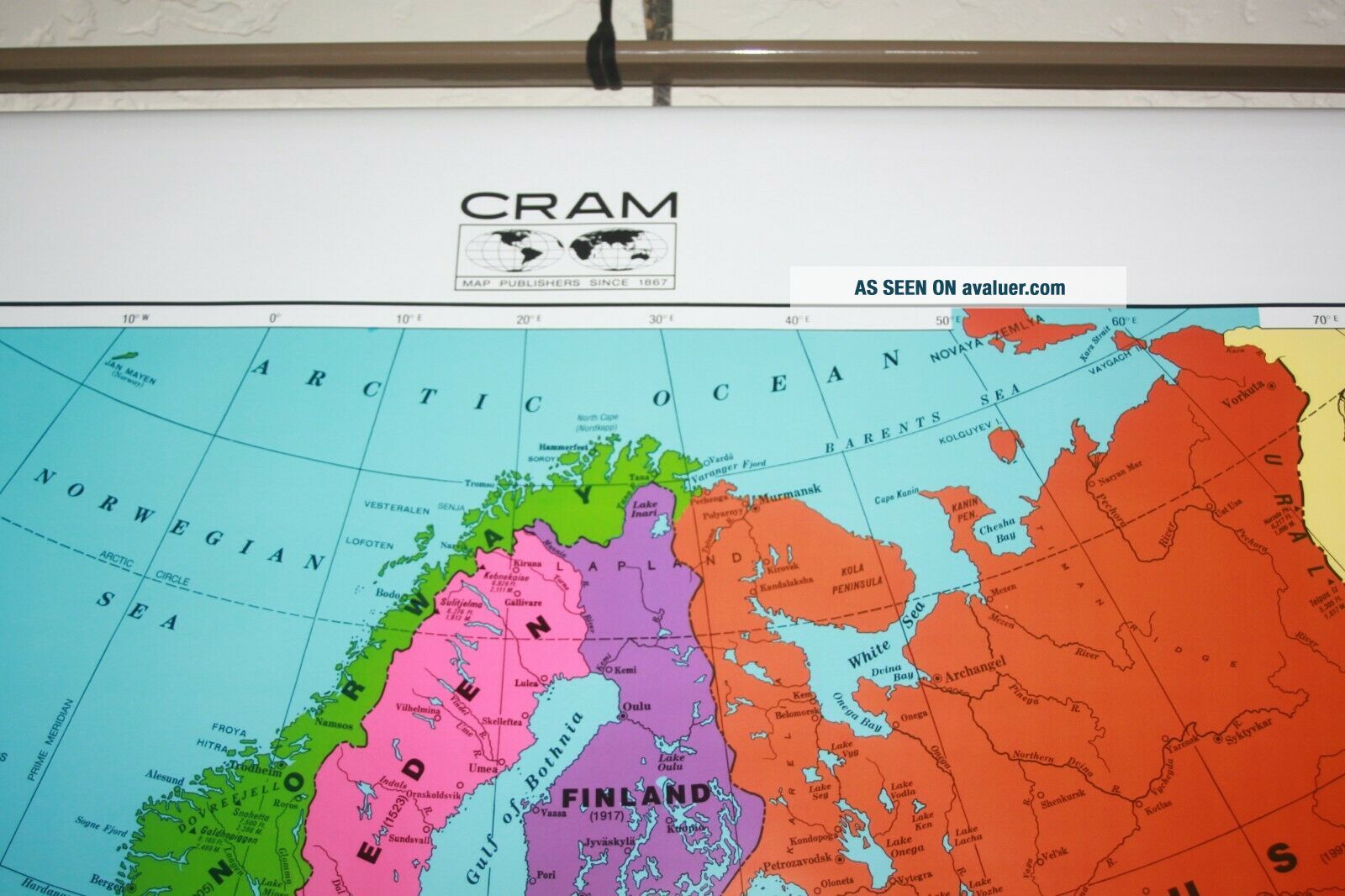 George F. Cram Company Inc. Europe Pull Down Wall Map Vintage Classroom ...