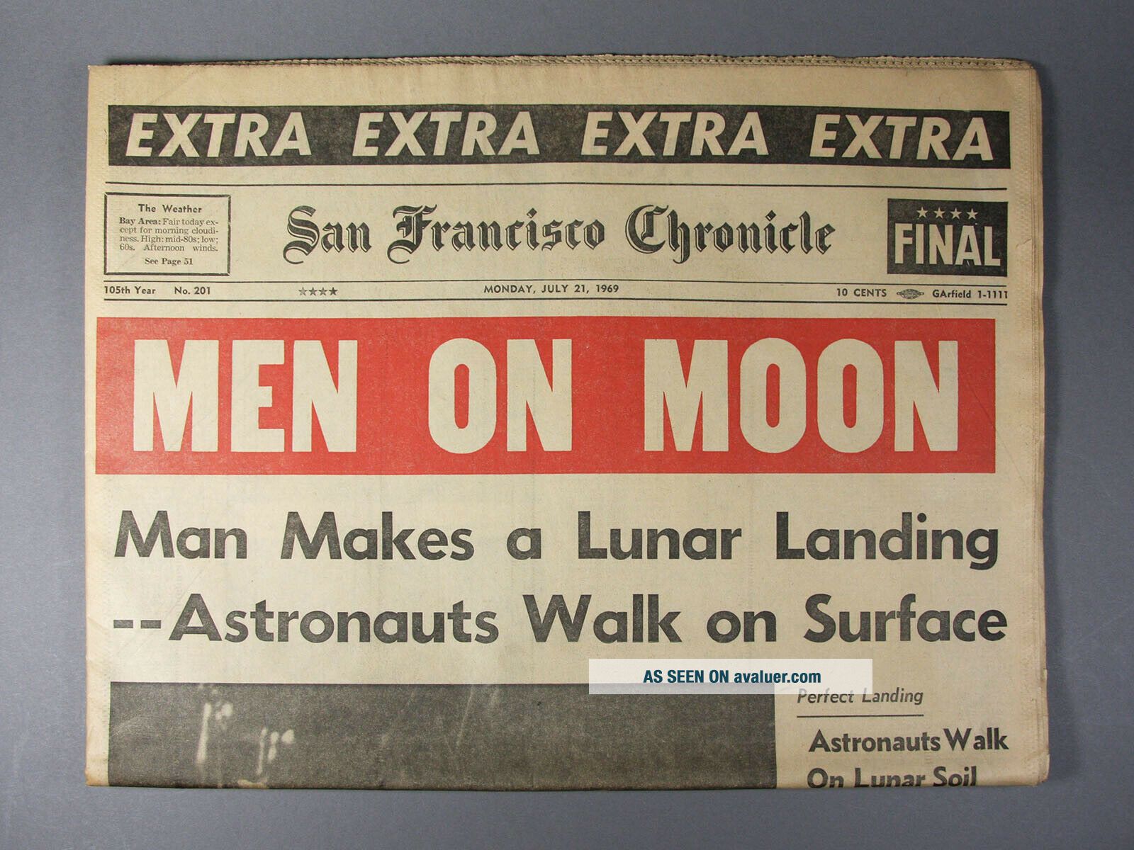 San Francisco Chronicle Man Walks On Moon July 21 1969 Complete ...
