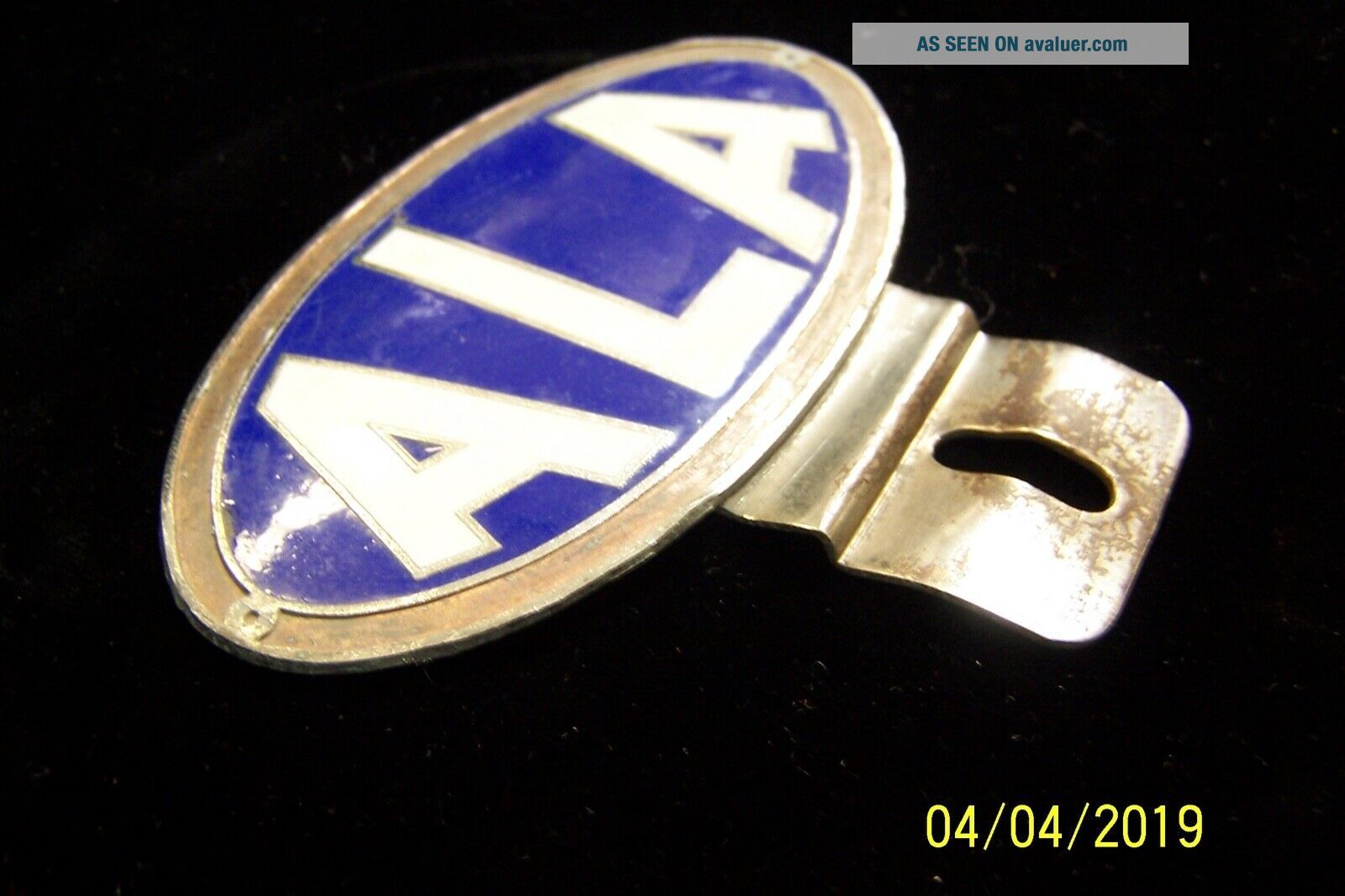 VINTAGE PORCELAIN AUTOMOBILE LICENSE PLATE TOPPER ALA EMBLEM | #4656777