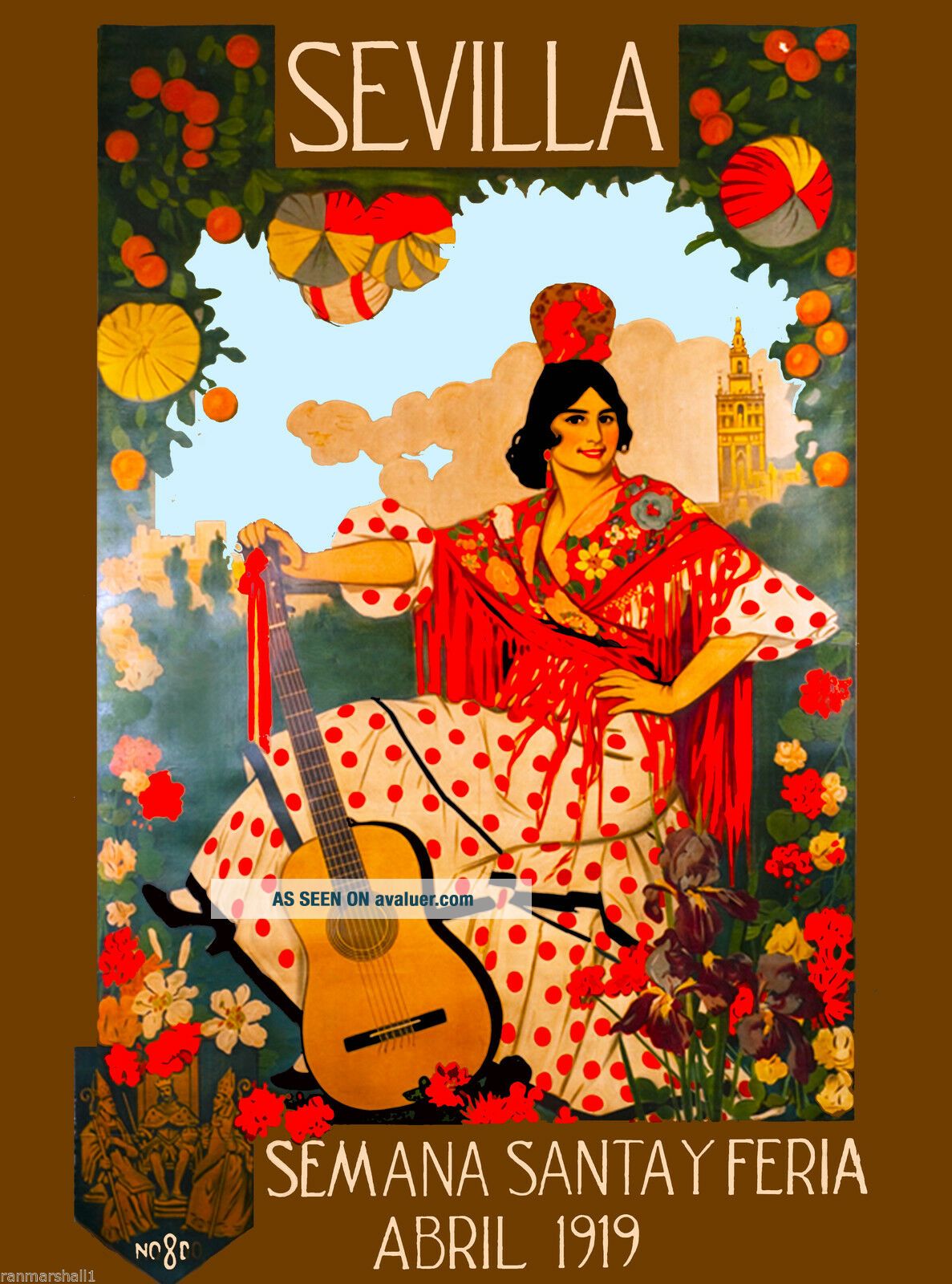 1919 Sevilla Seville Spain Europe European Vintage Travel Advertisement ...