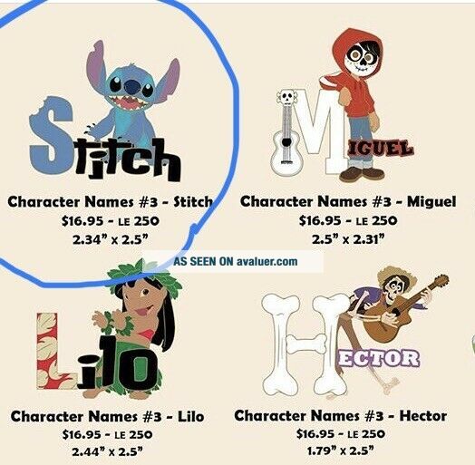 Stitch DEC Disney Employee Center Character Name 3 Pin LE Limited ...
