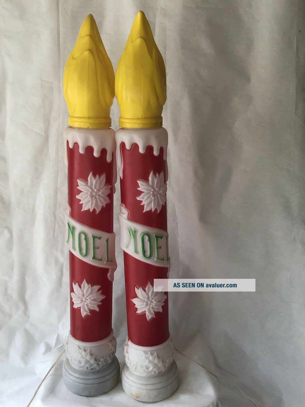 2 Vintage 38 " Empire Christmas Blow Mold Noel Candles Yard Decor ...