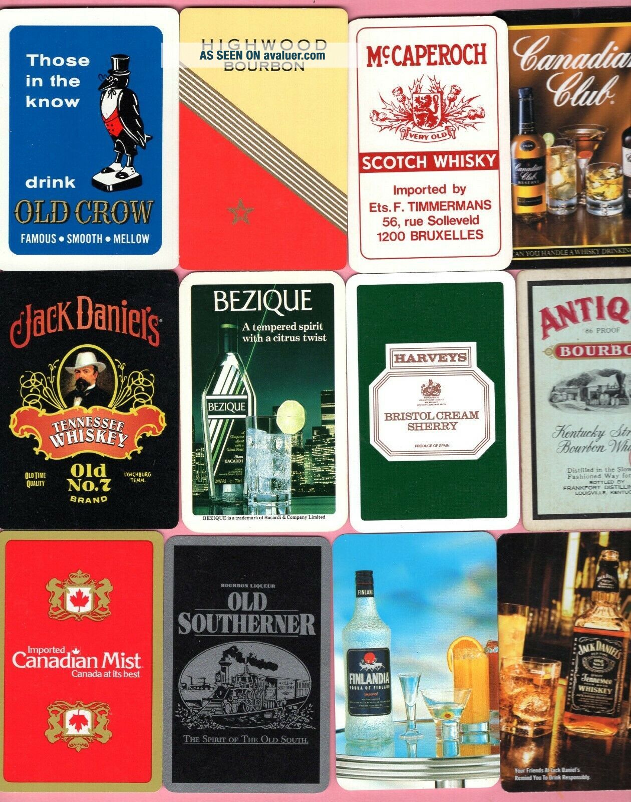 12 Single Swap Playing Cards ADS FOR LIQUOR WHISKY BOURBON SCOTCH SOME ...