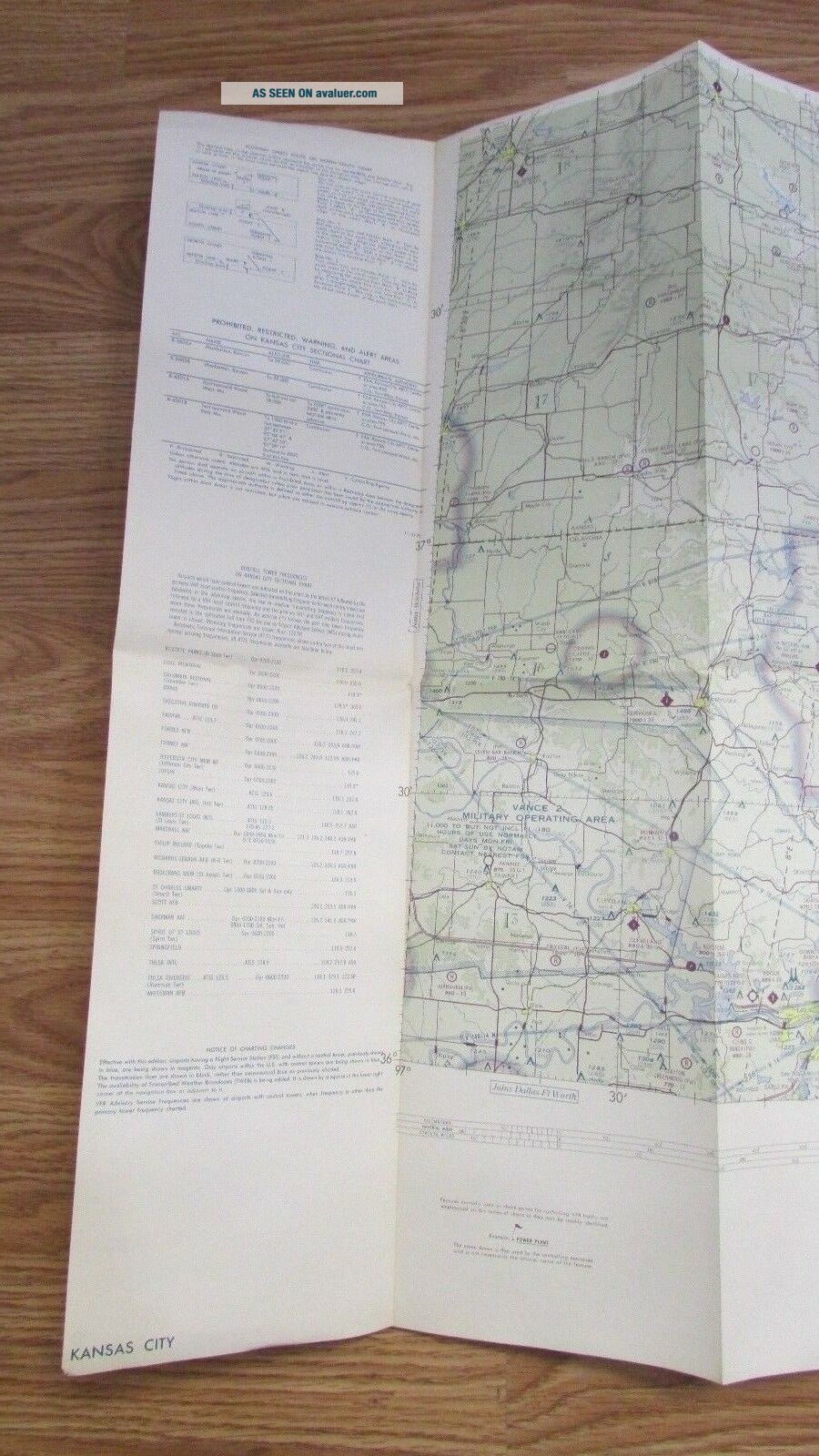 1976 Kansas City, MO Sectional Aeronautical Chart Map 15th Edition ...