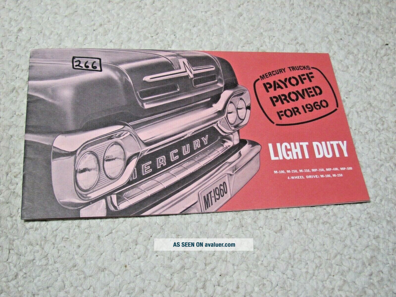 1960 CANADIAN MERCURY LIGHT DUTY TRUCKS SALES BROCHURE. | #4741533