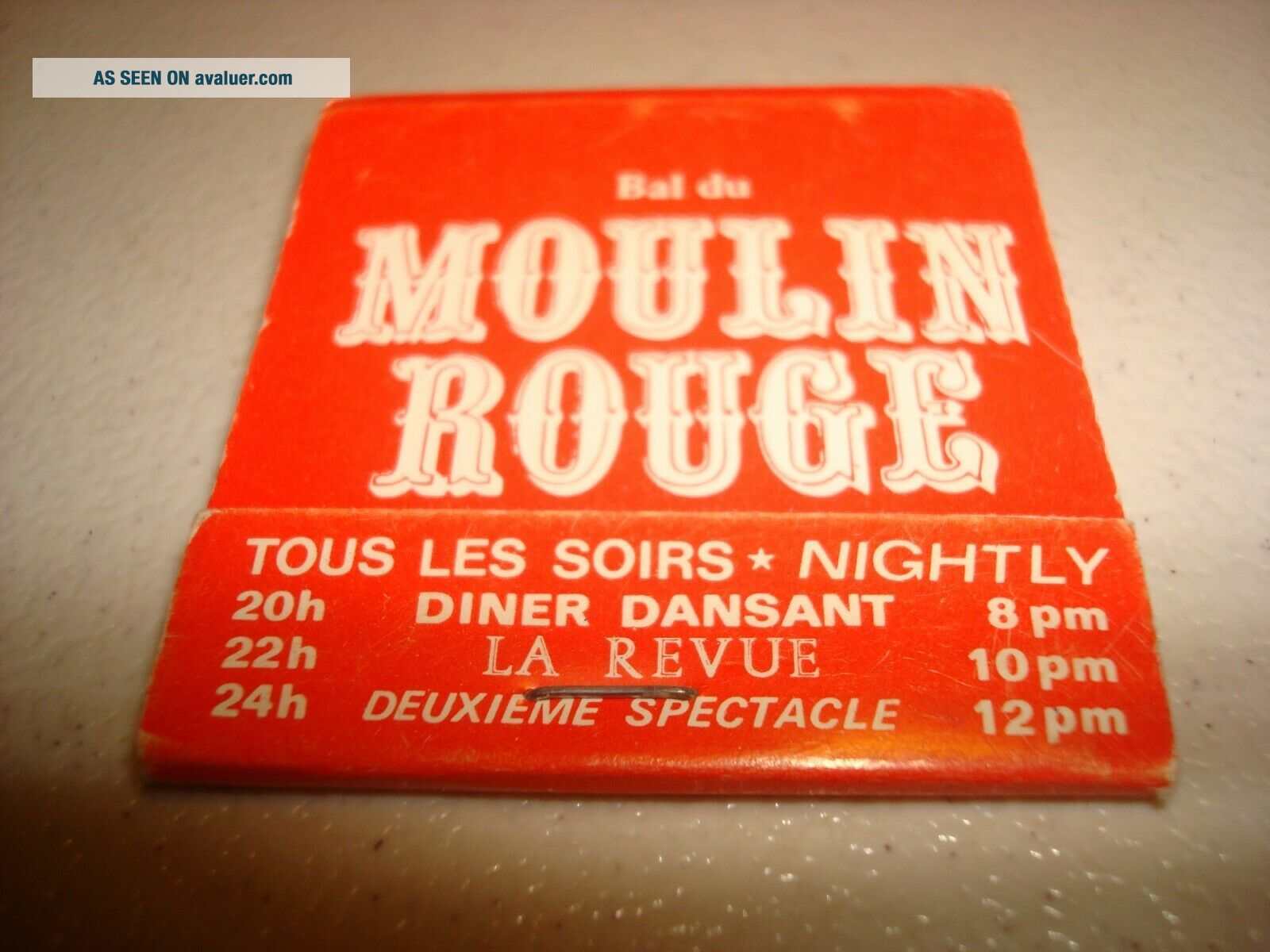 Rare Vintage Foreign Matches Bal Du Moulin Rouge Cabaret Paris France ...