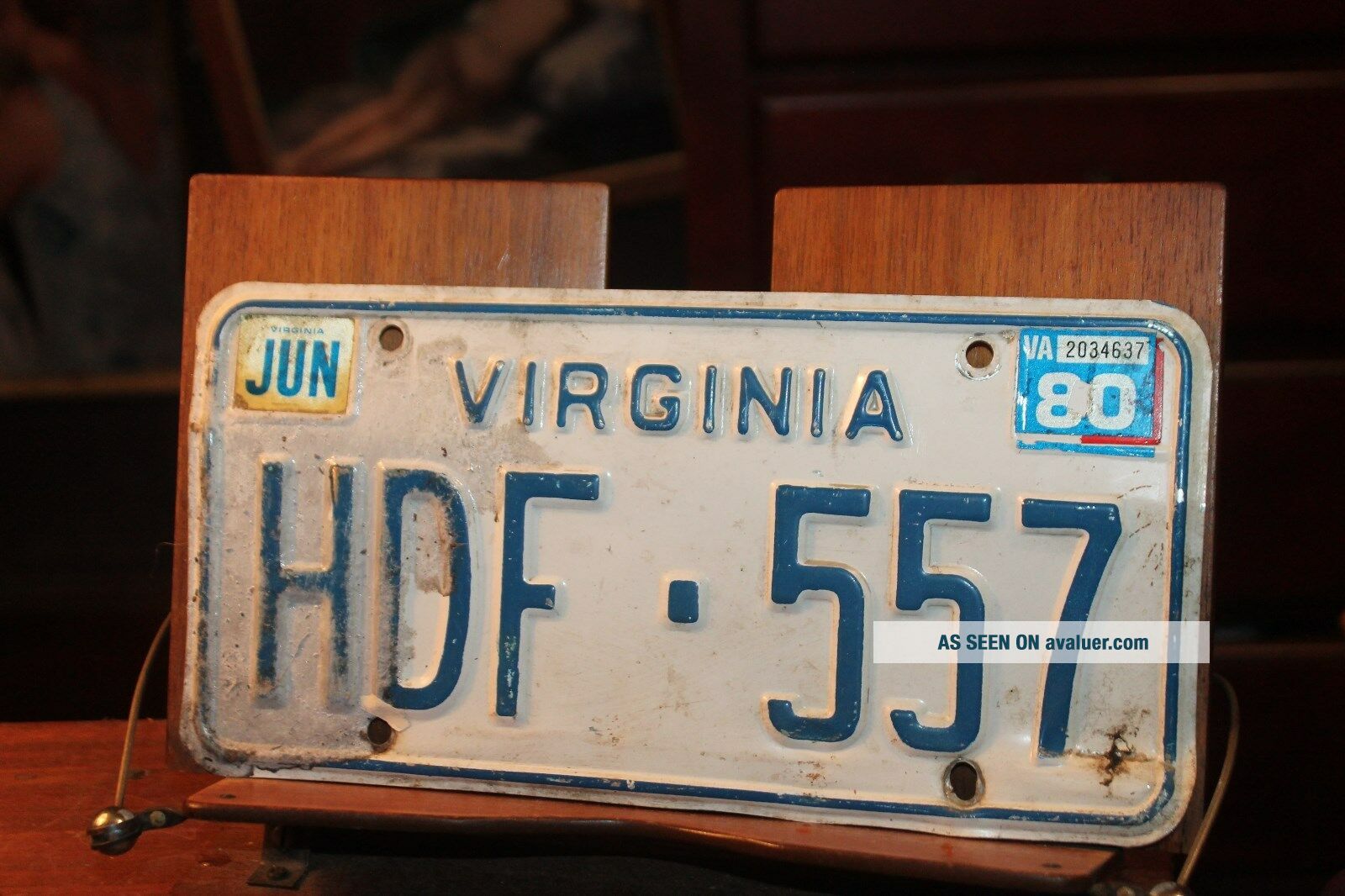 1980 Virginia License Plate HDF - 557 ROUGH | #4645728