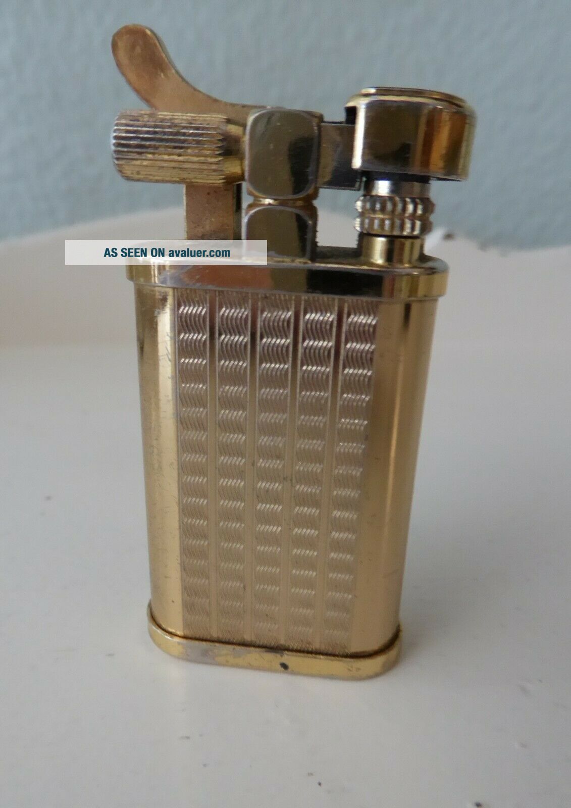 WIN Gold Butane Pipe Lighter With Lifter Arm Japan 57P ART DECO Cigar ...
