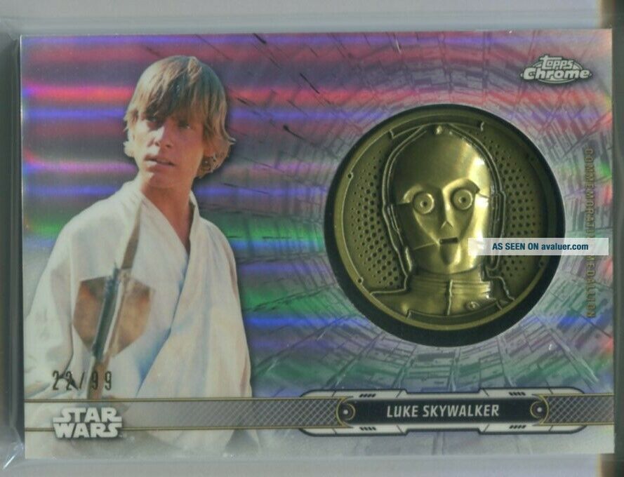 2019 TOPPS CHROME STAR WARS LEGACY DROID MEDALLION RELIC LUKE SKYWALKER ...