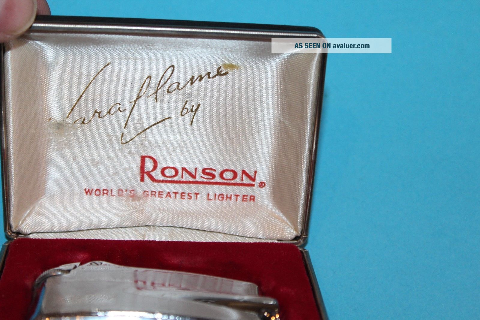 VINTAGE RONSON DURAFLAME CIGARETTE LIGHTER IN CASE MADE IN JERSEY ...