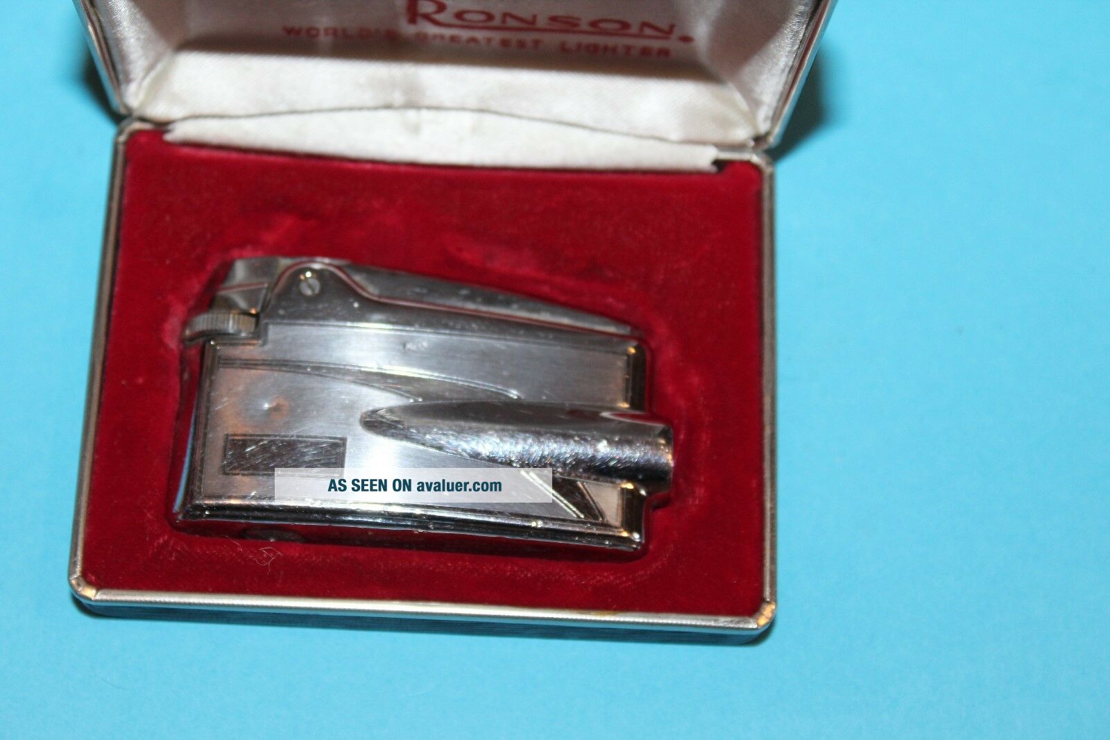 VINTAGE RONSON DURAFLAME CIGARETTE LIGHTER IN CASE MADE IN JERSEY ...