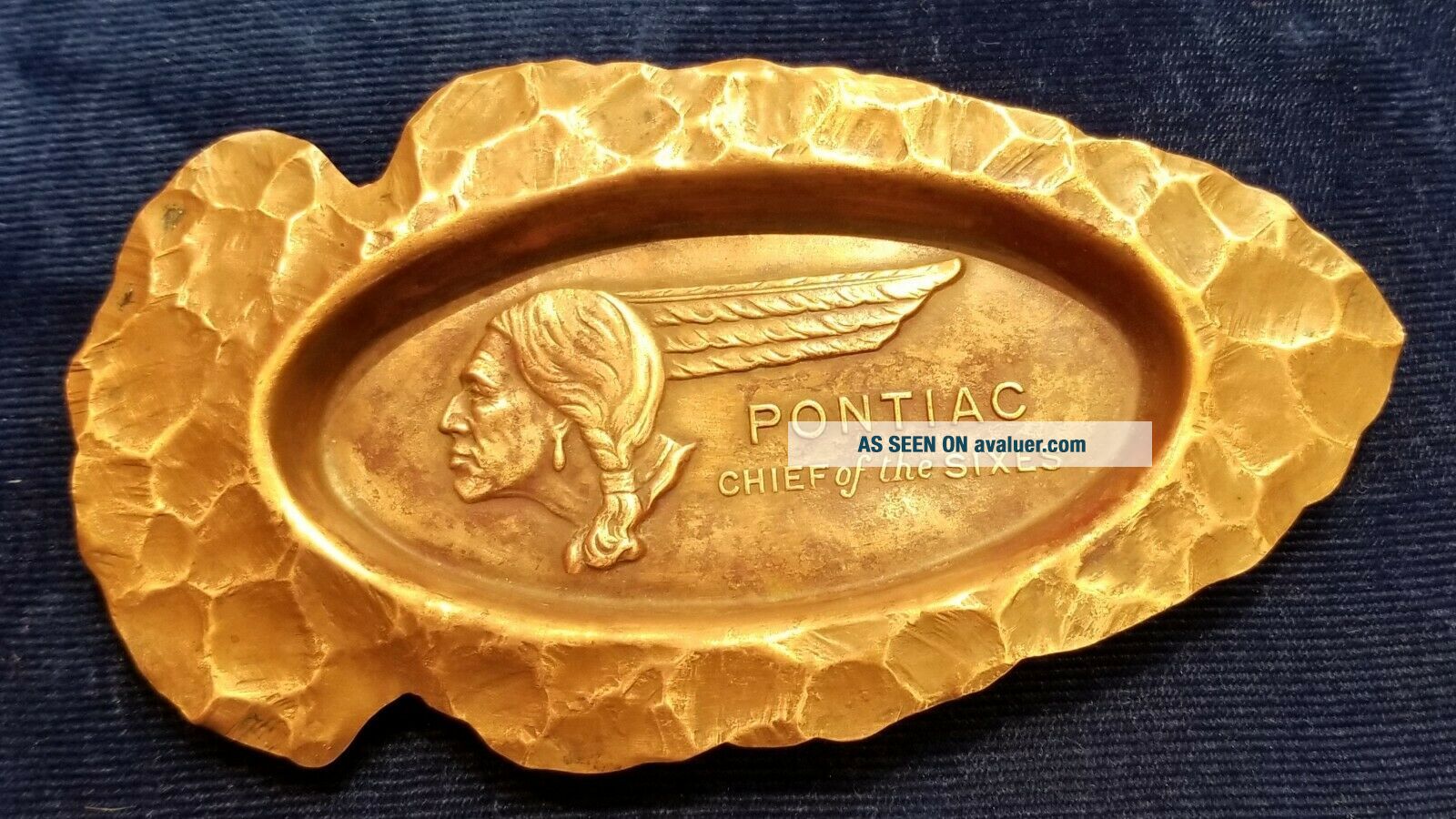 1920s - 1930s GM PONTIAC CHIEF OF THE SIXES COPPER ARROWHEAD ASHTRAY ...