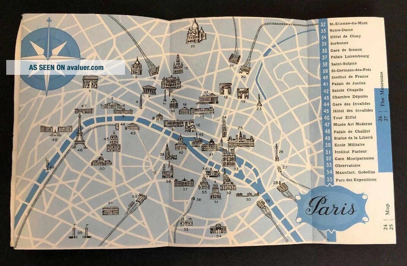 Paris Where What When How Tour Booklet 1961 Comité De Tourisme Art By ...
