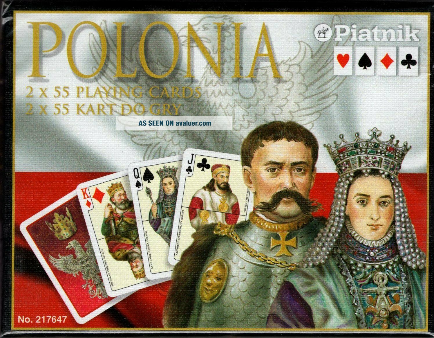 Polonia 2 Deck Set Bridge Size Playing Cards Piatnik Custom | #4832756