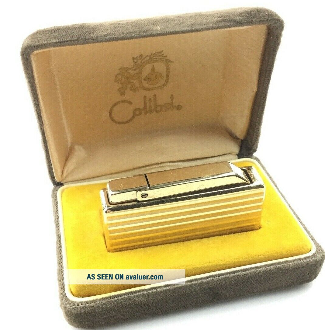 VINTAGE COLIBRI GERMANY GOLD TONE LIGHTER WITH CASE | #4827660