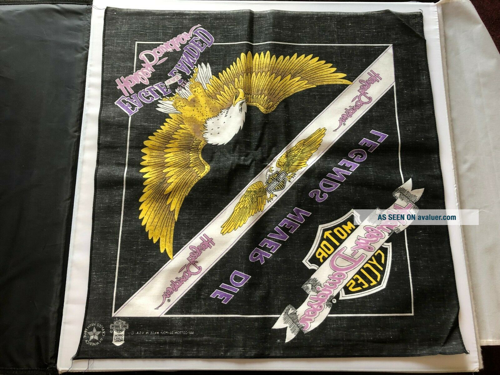 Vintage Harley Davidson Motor Cycle Biker Bandana The Eagle Has Landed ...