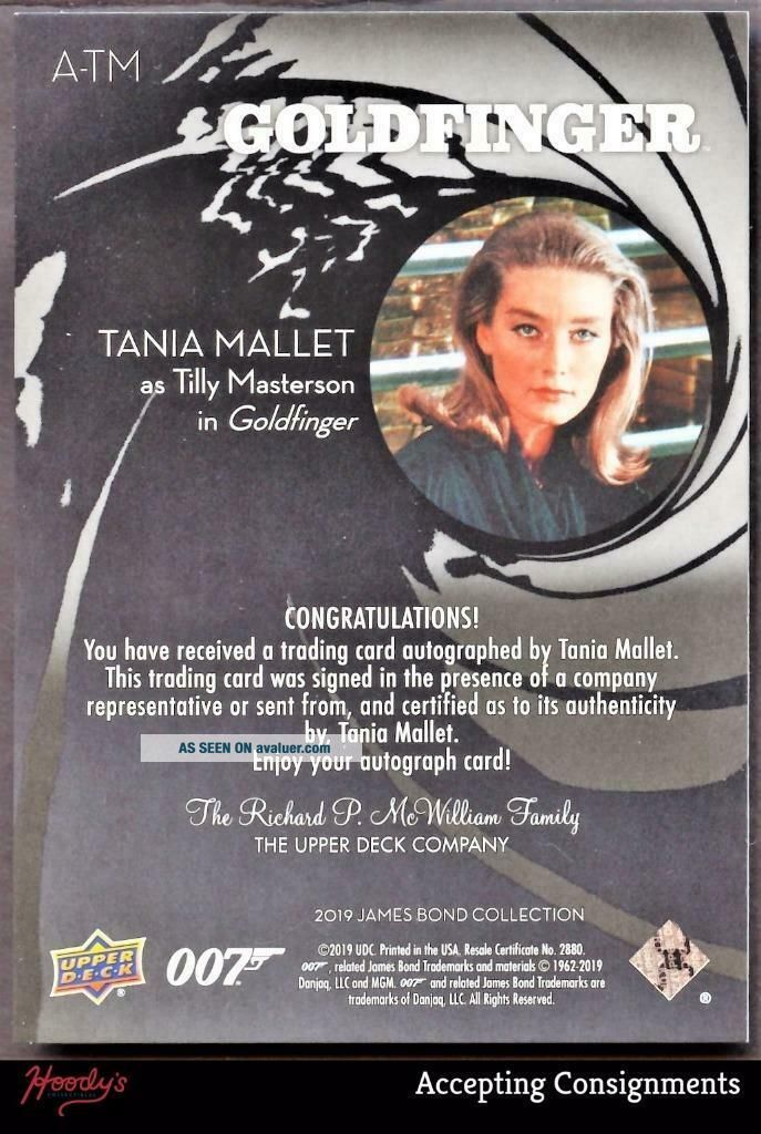 2019 Upper Deck James Bond 007 Tania Mallet As Tilly Masterson AUTO ...