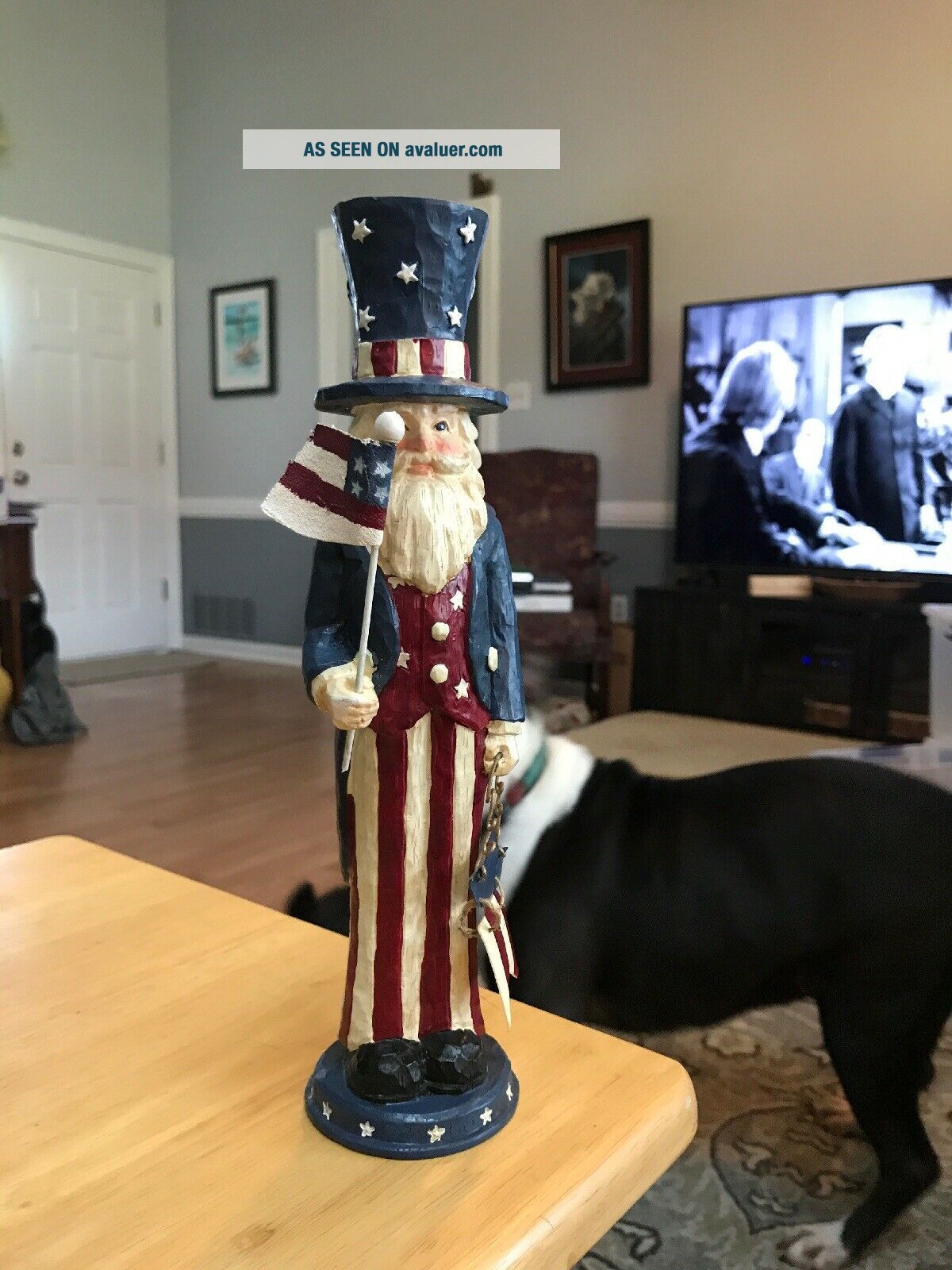 Patriotic Americana UNCLE SAM Figurine Holding Flag EUC | #4941043