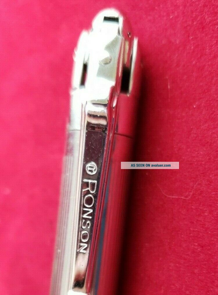 VINTAGE RONSON RHODIUM CIGARETTE LIGHTER & MECHANICAL PENCIL COMBO ...