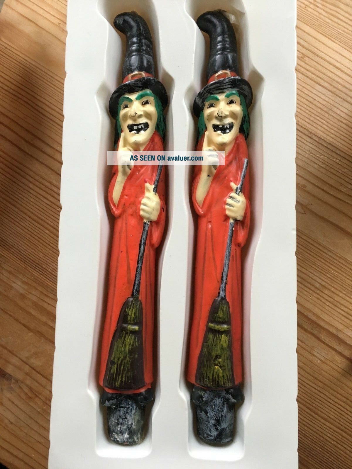 NIB Vintage Robert Alan Halloween 10 " Sculptured Witch Taper Candles ...