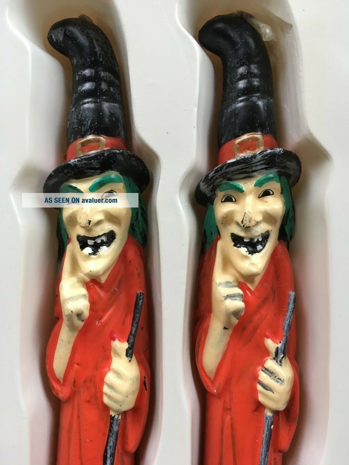 NIB Vintage Robert Alan Halloween 10 " Sculptured Witch Taper Candles ...