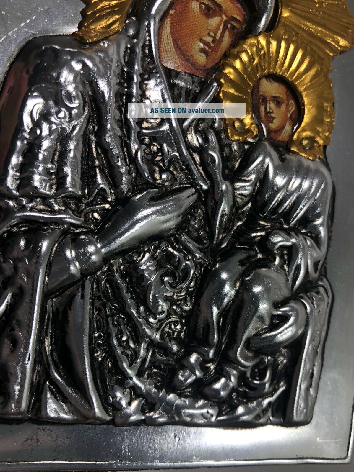 Vintage Byzantine Orthodox Religious Icon Metal And Wood Small Wall ...