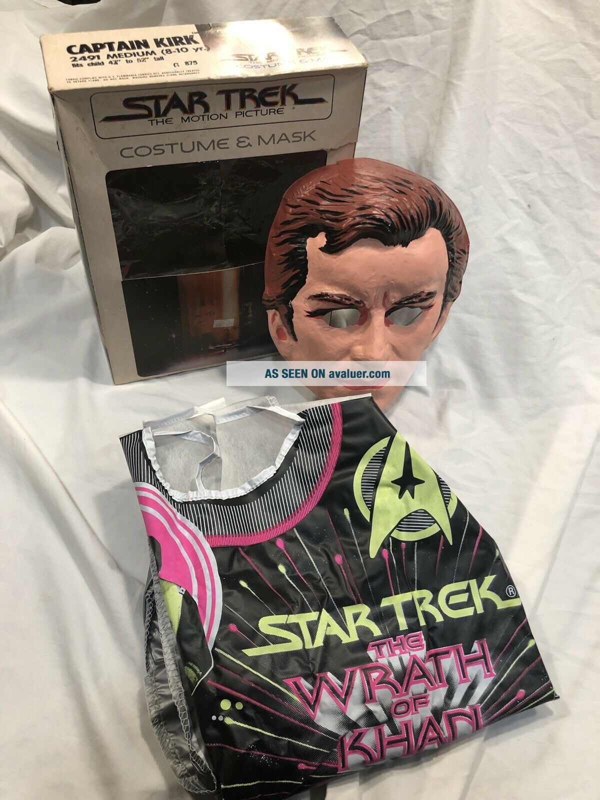 Vintage Star Trek TMP Captain Kirk Costume Plastic Mask Medium Rare ...