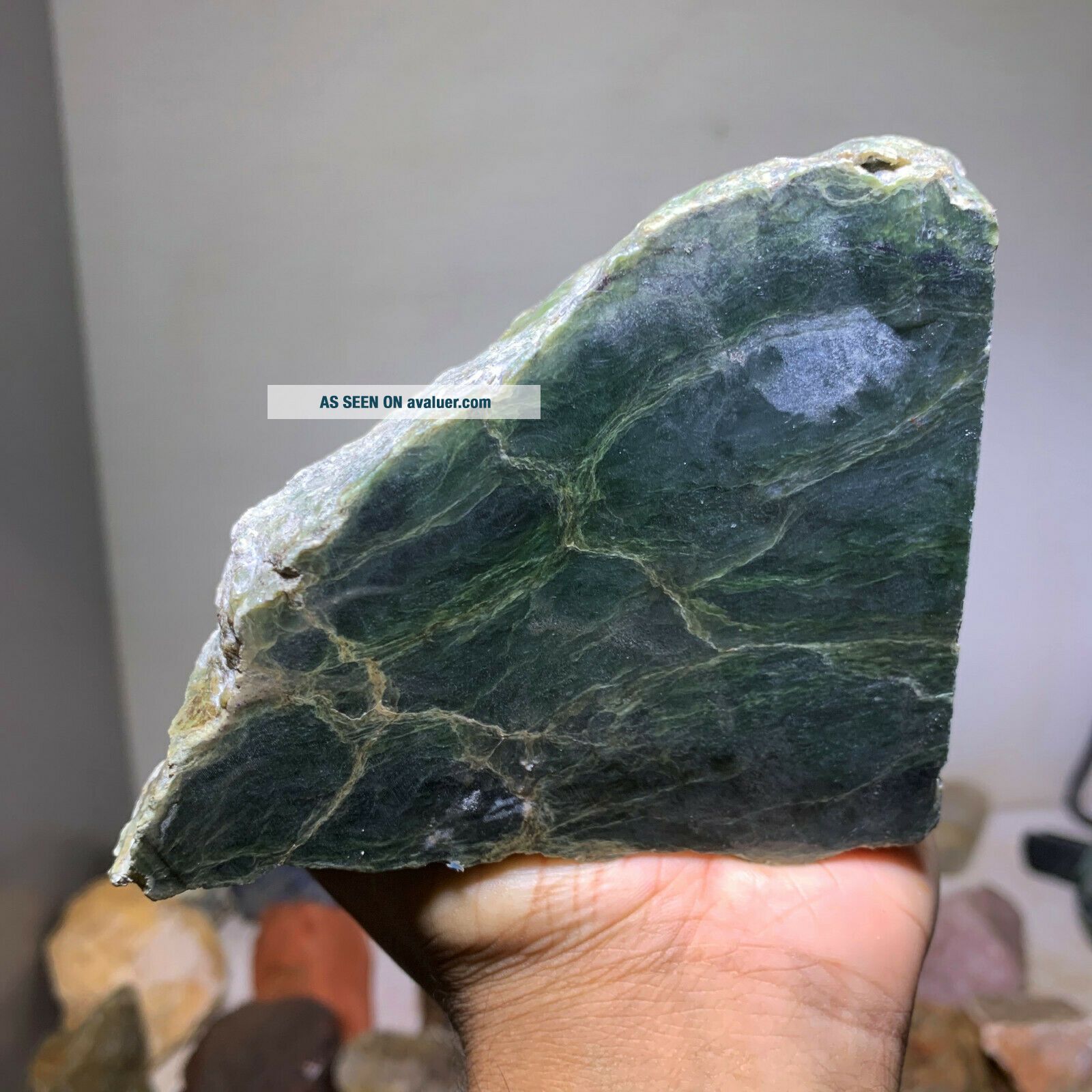 AAA TOP QUALITY GREEN JADE ROUGH 3 LBS FROM TAIWAN | #5002693