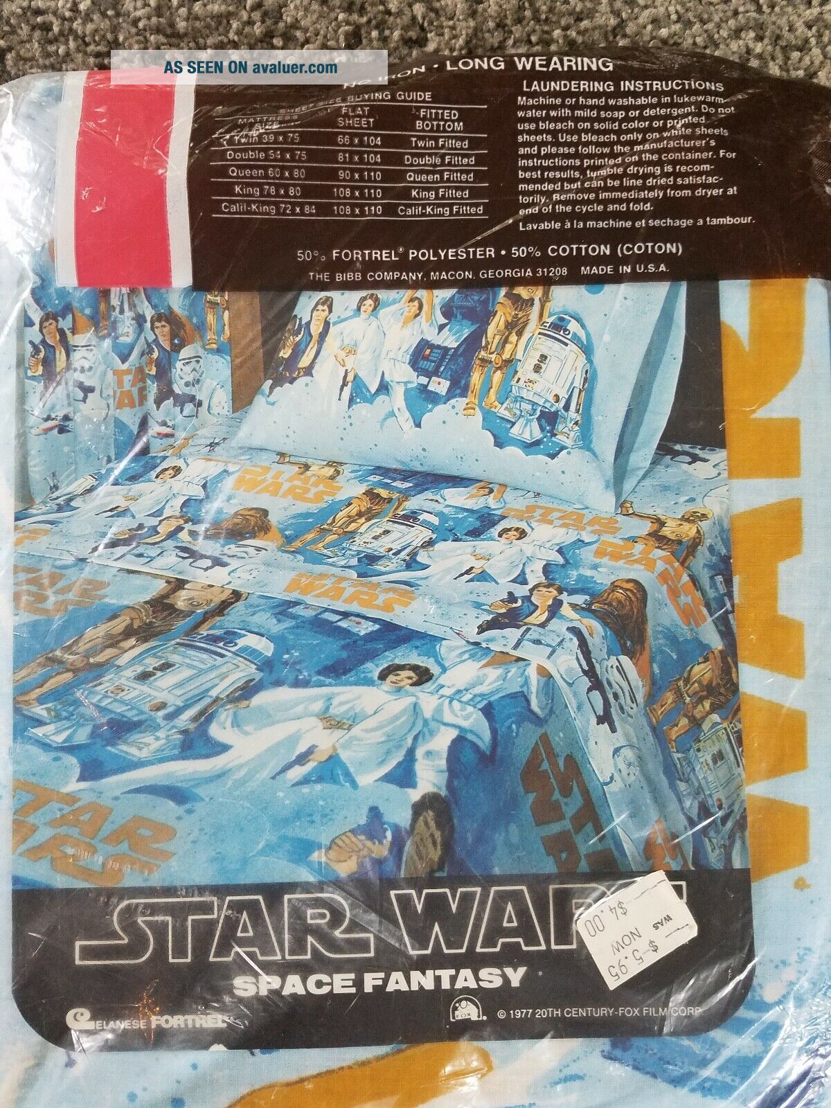 1977 Vintage Star Wars Bibb Twin Flat Sheet (never Opened) | #4924183
