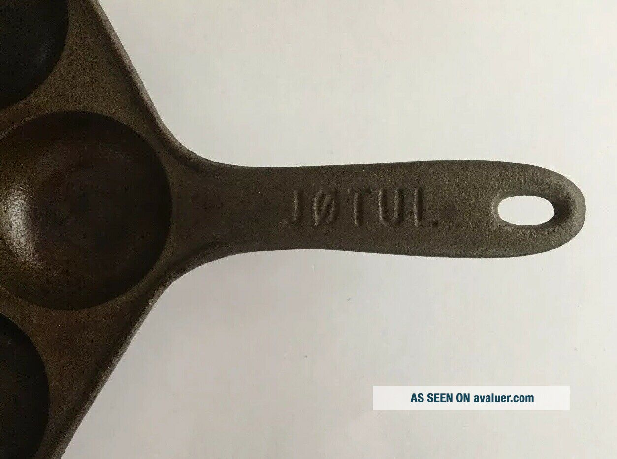 Vintage Norwegian Jotul Cast Iron Aebleskiver Danish Cake Pan | #5031339
