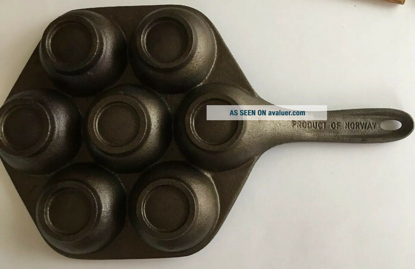 Vintage Norwegian Jotul Cast Iron Aebleskiver Danish Cake Pan | #5031339