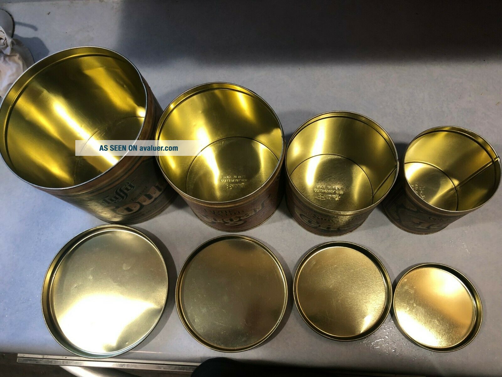 Vintage Ballonoff Tin Canister Set 4 1970s Flour Sugar Coffee Tea ...
