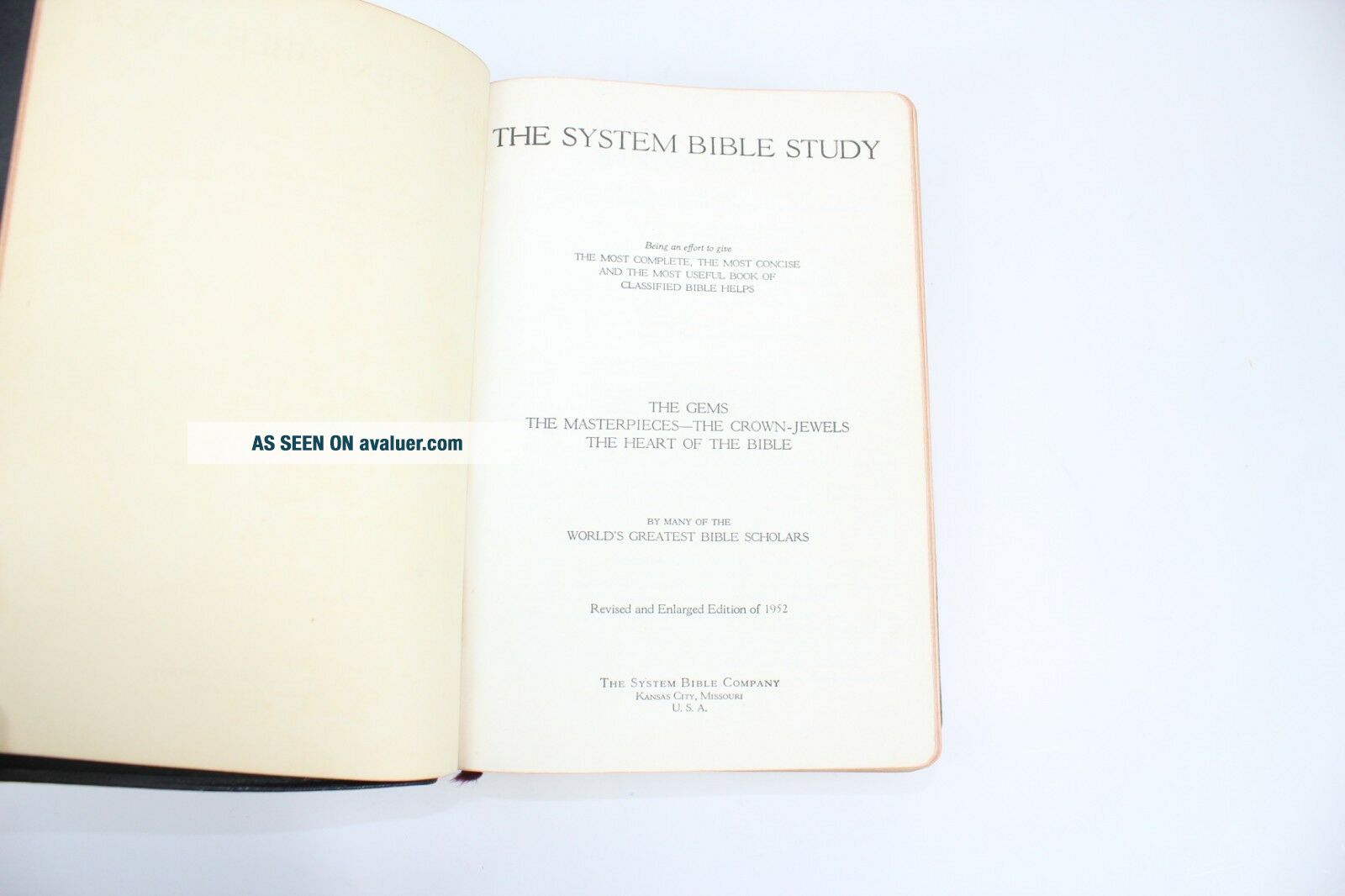 THE SYSTEM BIBLE STUDY Revised And Enlarged 1952 | #4941697