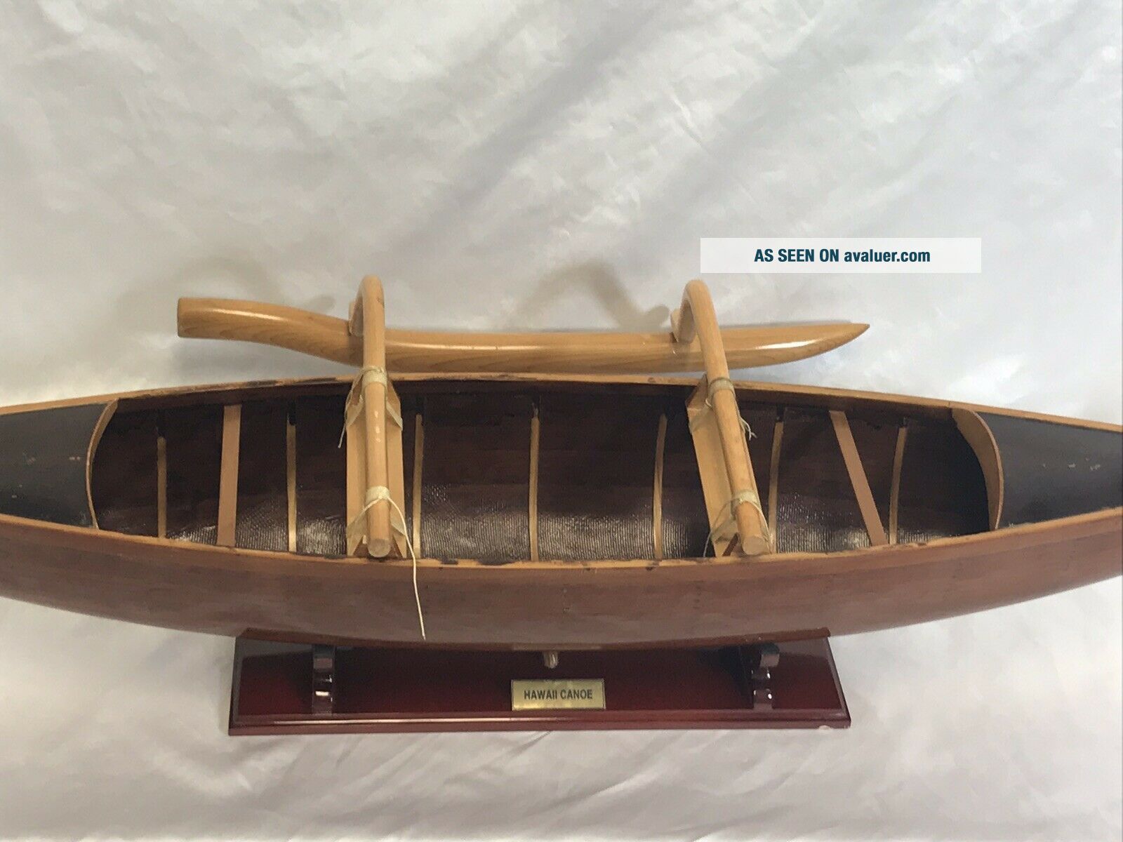 Hawaiian Outrigger Canoe Model On Stand 40” Long | #4932695