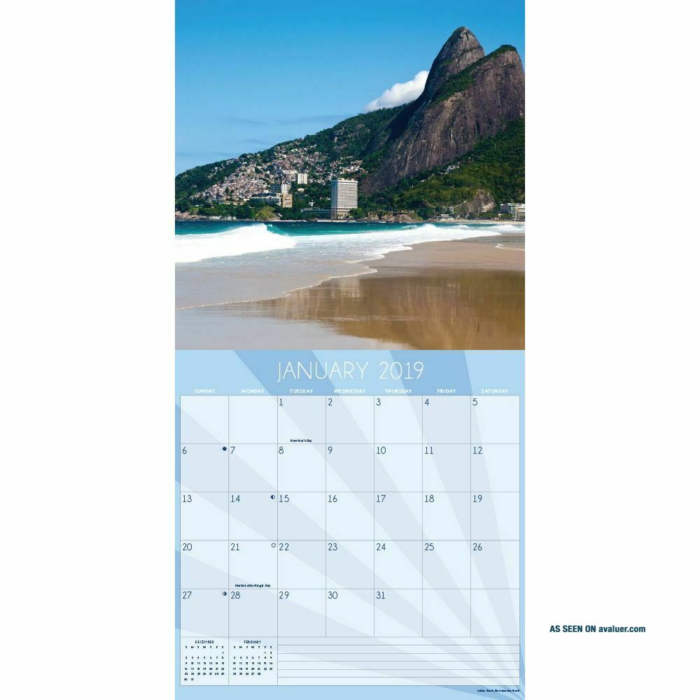2019 Beaches Wall Calendar, By Leap Year Publishing LLC | #4935029